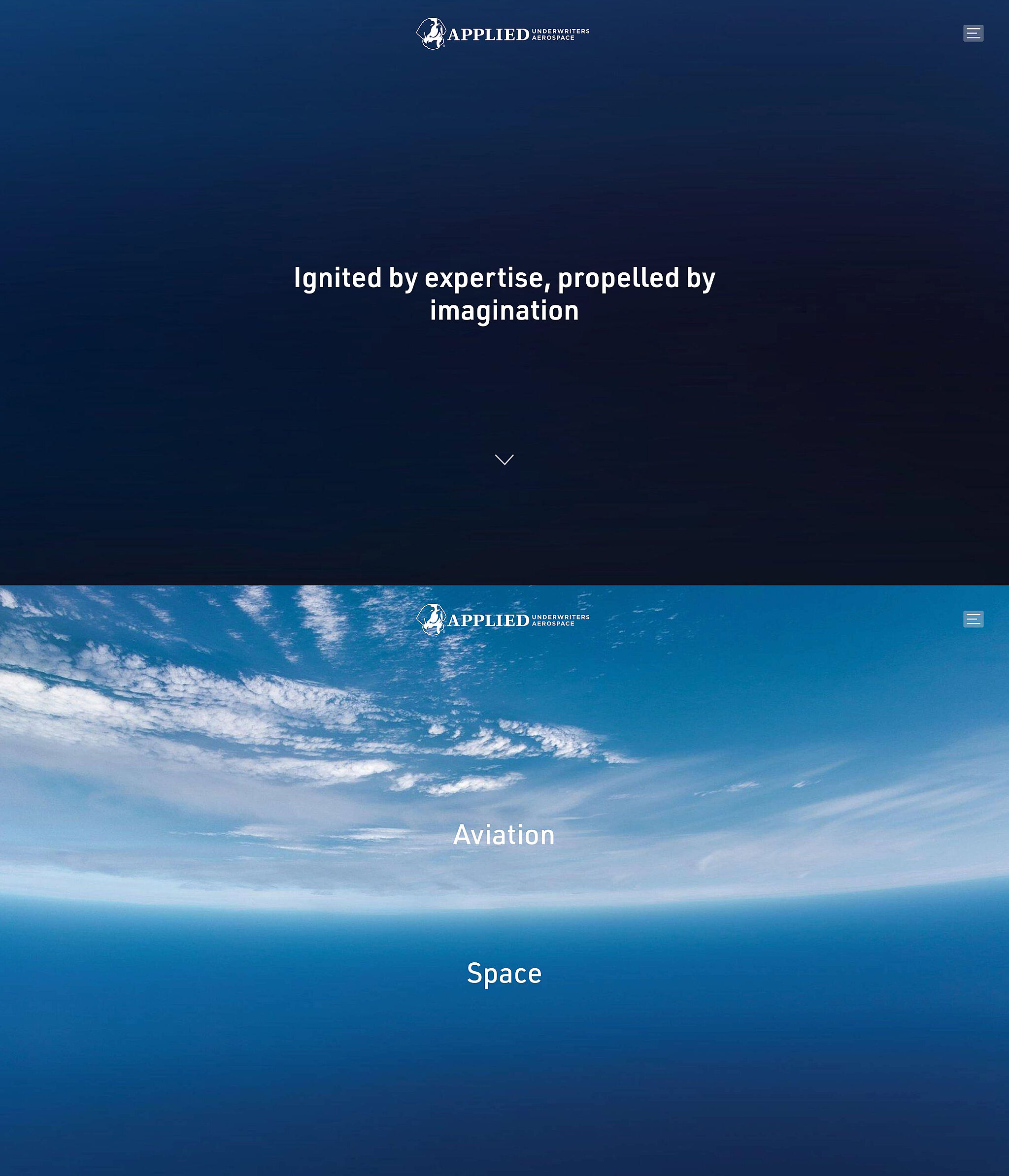 Applied Underwriters Aerospace Website Indigo Award winner 2023